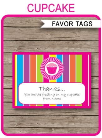 Cupcake Theme Party Printables Invitations & Decorations - editable