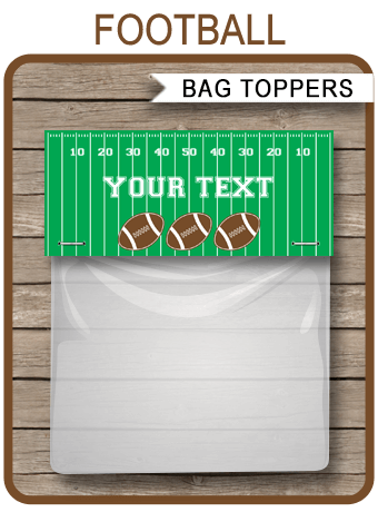 Football Party Favor Bag Toppers | Printable Birthday Party Decorations