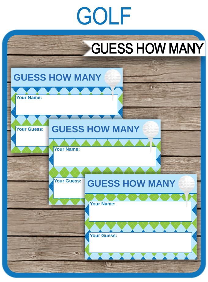 Golf Party Guess How Many Game Printable Template | Birthday Games