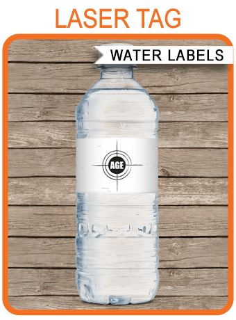 Laser Tag Theme Water Bottle Labels Template | Party Decorations