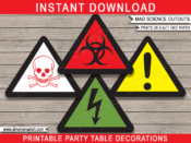 Mad Science Party Decoration Cutouts | Printable Birthday Decorations