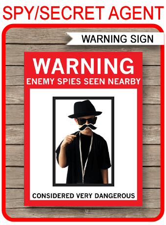 Spy Party Wanted Poster Template | Printable Birthday Party Decorations ...