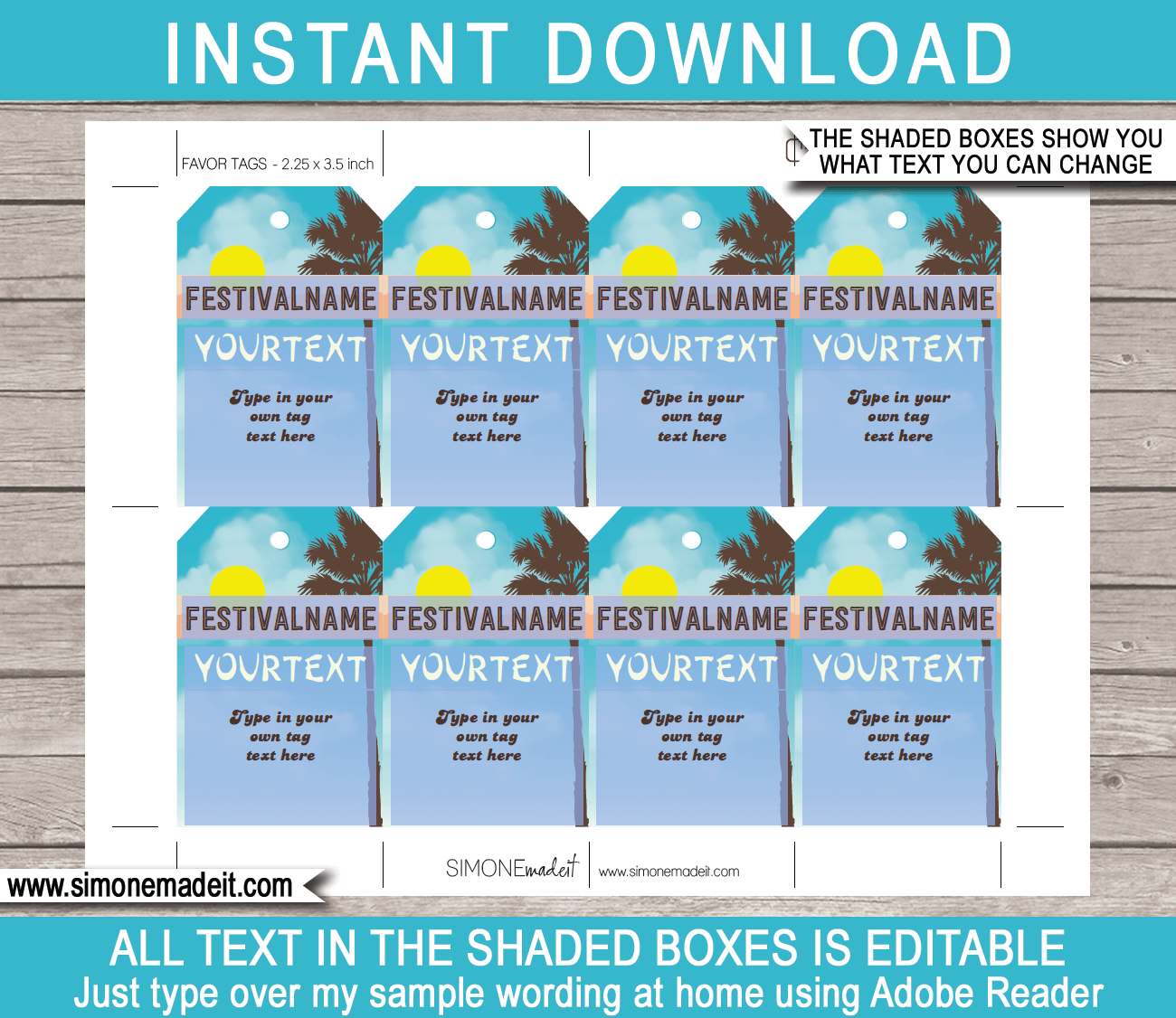 Stagecoach Theme Favor Tags | Country Music Festival Gift Tags