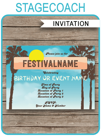 Stagecoach Theme Invitation Template | Country Music Festival Invite